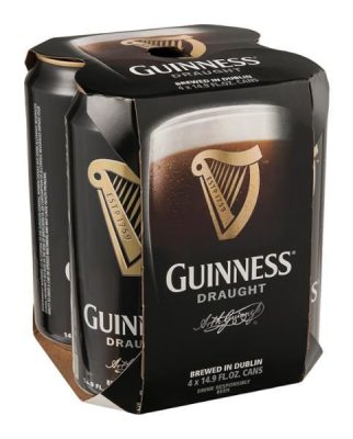 Guinness Draught Dark Irish Dry Stout Beer 4 x 440mL Cans | Drinkland