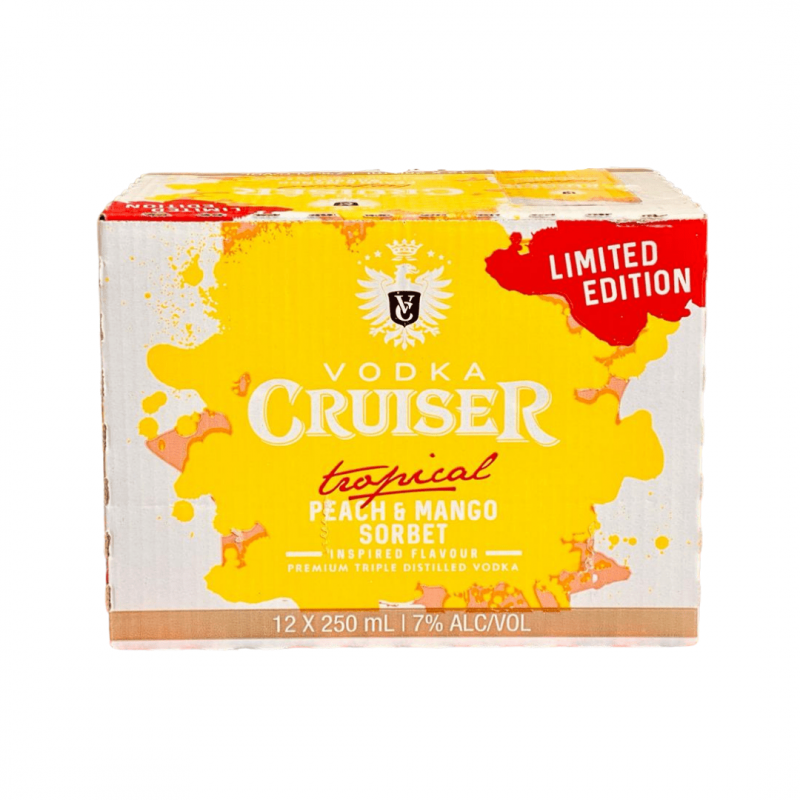 Vodka Cruiser Cocktail Peach Mango Sorbet 7% 12x250ml Can | Drinkland