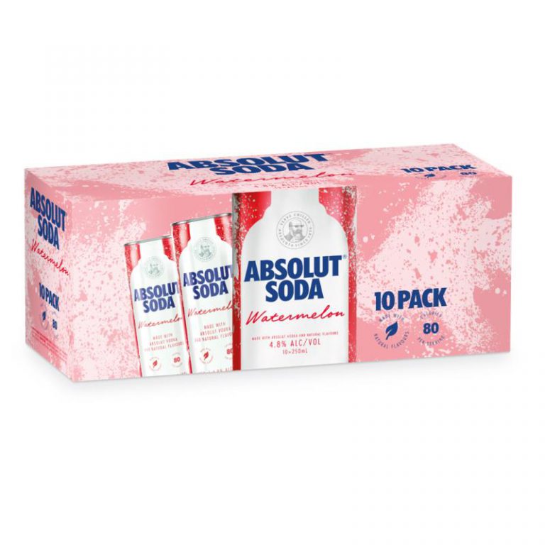 Absolut Soda Cooler Watermelon 250ml 10pk Cans | Drinkland