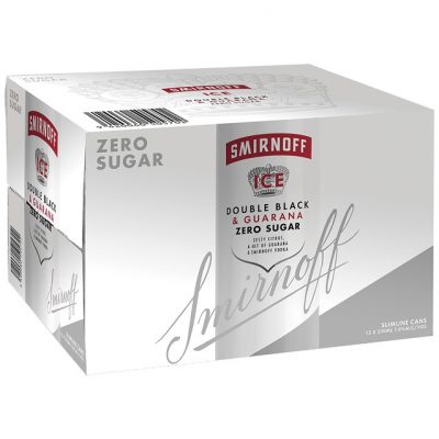 Smirnoff Ice Double Black Guarana Zero Sugar Vodka Soda 12x250ml Can ...