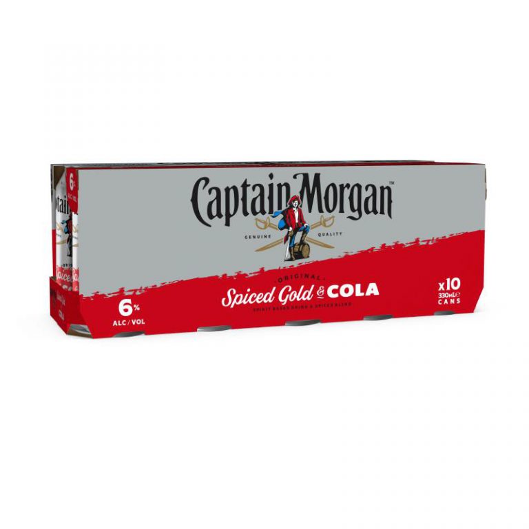 Captain Morgan Original Spiced Gold and Cola 6% 330mL x 10 Can | Drinkland